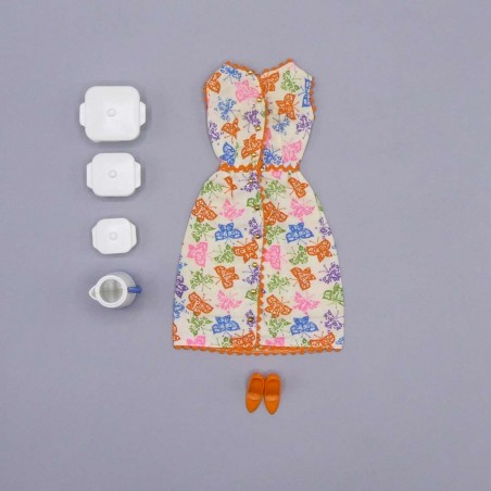 Brunch Time vintage Barbie fashion 1628 from 1965 with rare handle!!!